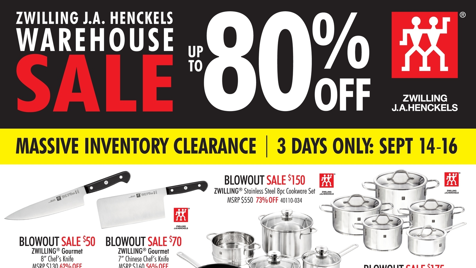 Zwilling J.A. Henckels Warehouse Sale | allsales.ca