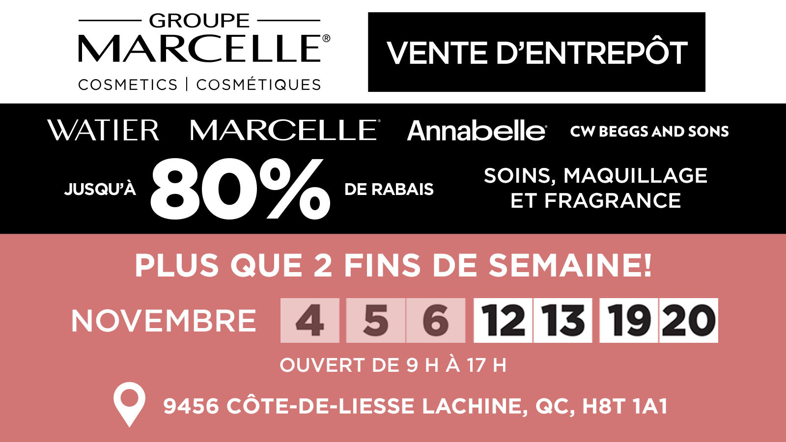 Vente d'entrepôt Groupe Marcelle | lesventes.ca