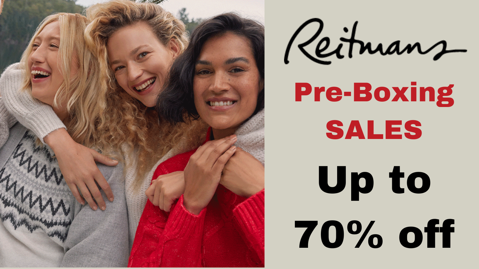 Reitmans Pre-Boxing Sales Up to 70% Off | allsales.ca