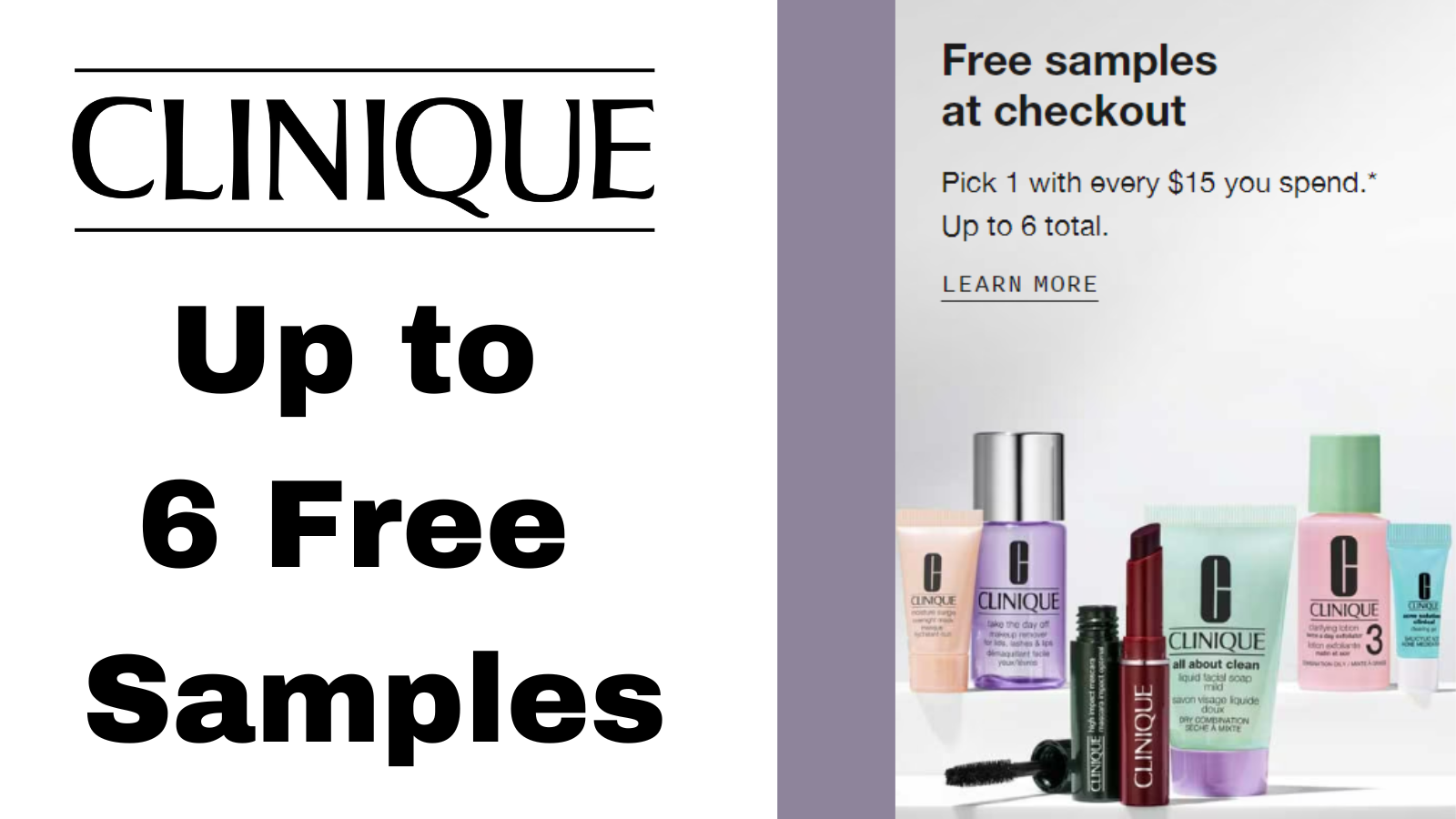Clinique Up to 6 Free Samples | allsales.ca