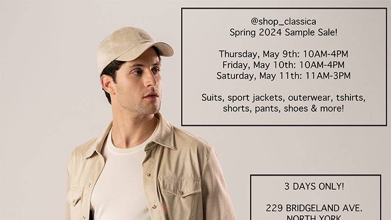 Toronto: Men Clothing Sample Sale | allsales.ca