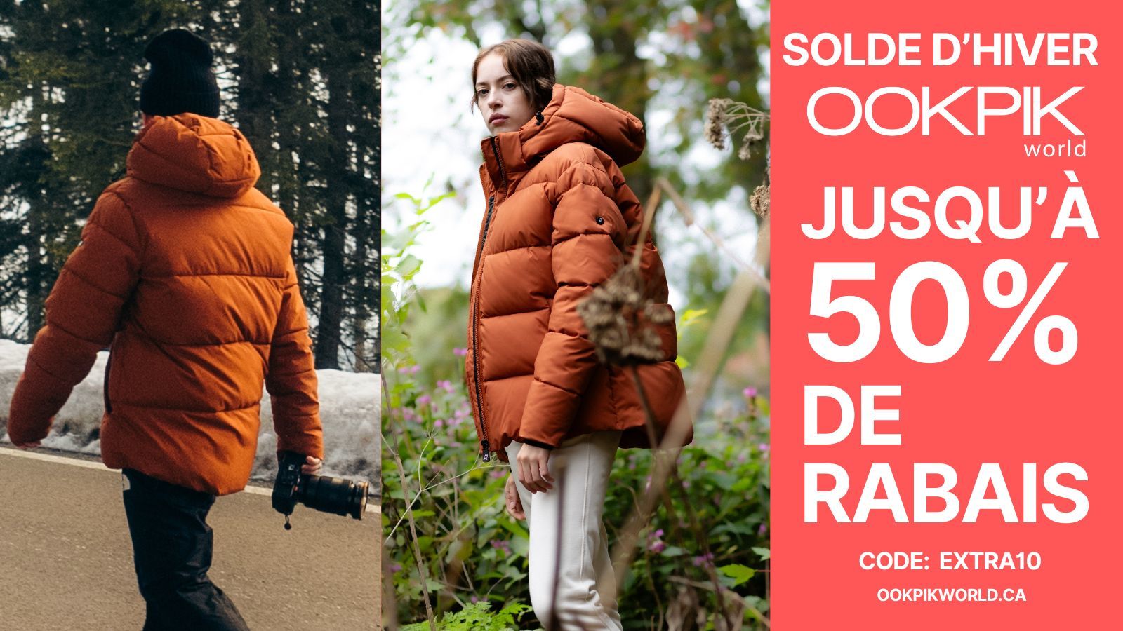 Manteaux OOKPIK Jusqu'à -50% + Extra 10% | lesventes.ca