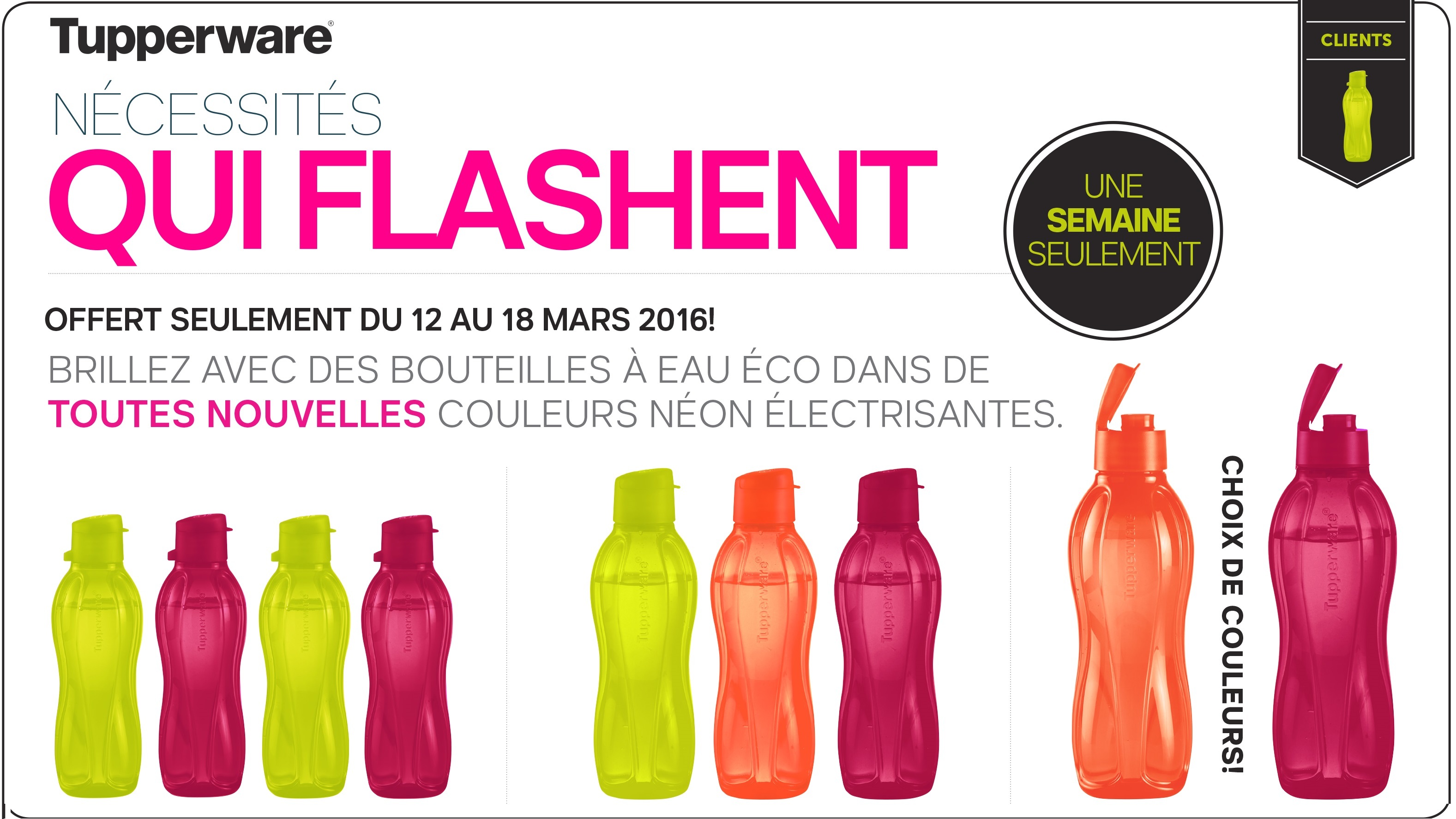 Bouteilles à eau éco Tupperware 35%-42% | lesventes.ca