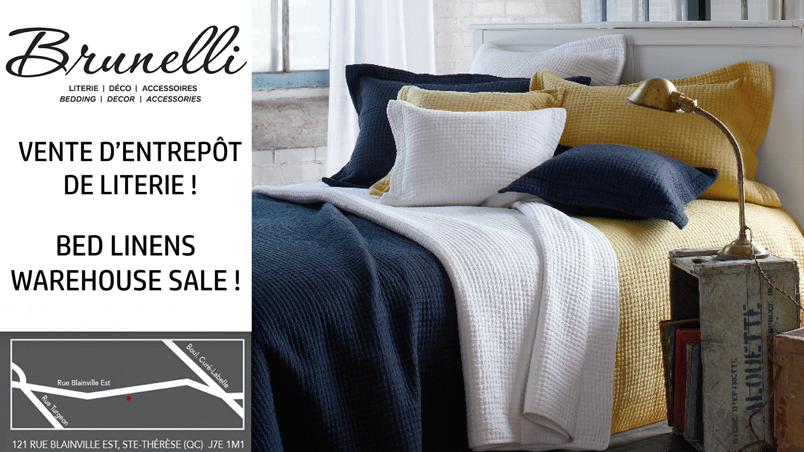 Brunelli Bedding fall warehouse sale | allsales.ca